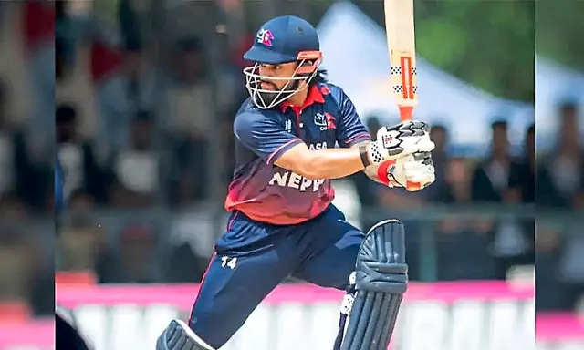 Nepal batter smashes 129 off 43 balls, hits six sixes in an over to set ...