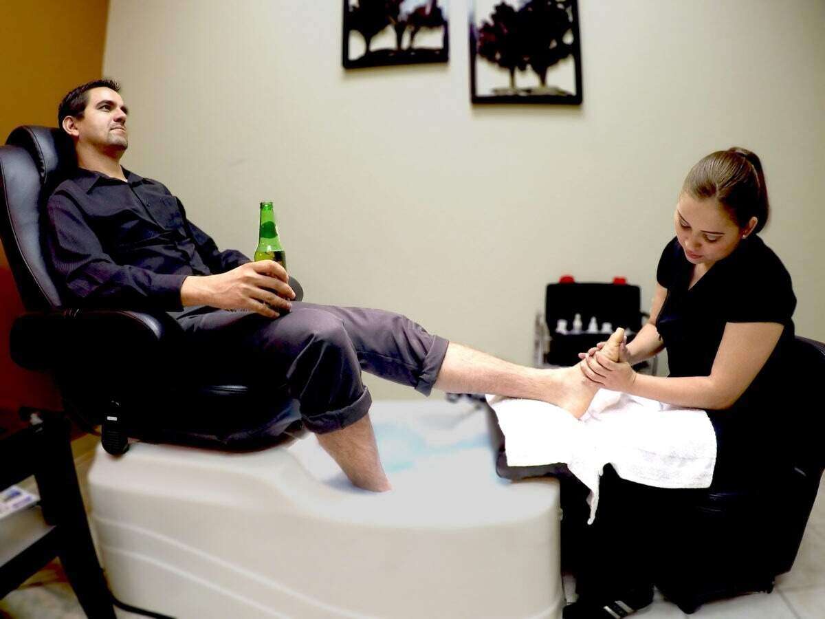 Man Getting A Pedicure